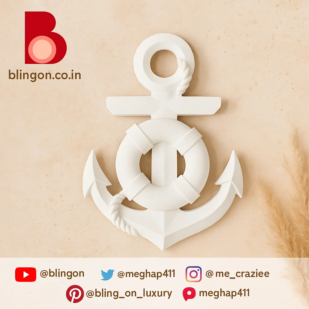 Bling On Luxurious Boat Anchor Wall Decor – A Unique Nautical Resin Art ...