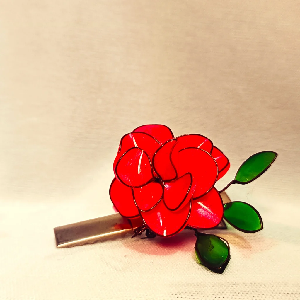 Bling On Luxurious Red Rose Flower Brooch – Vintage Elegance Redefined ...