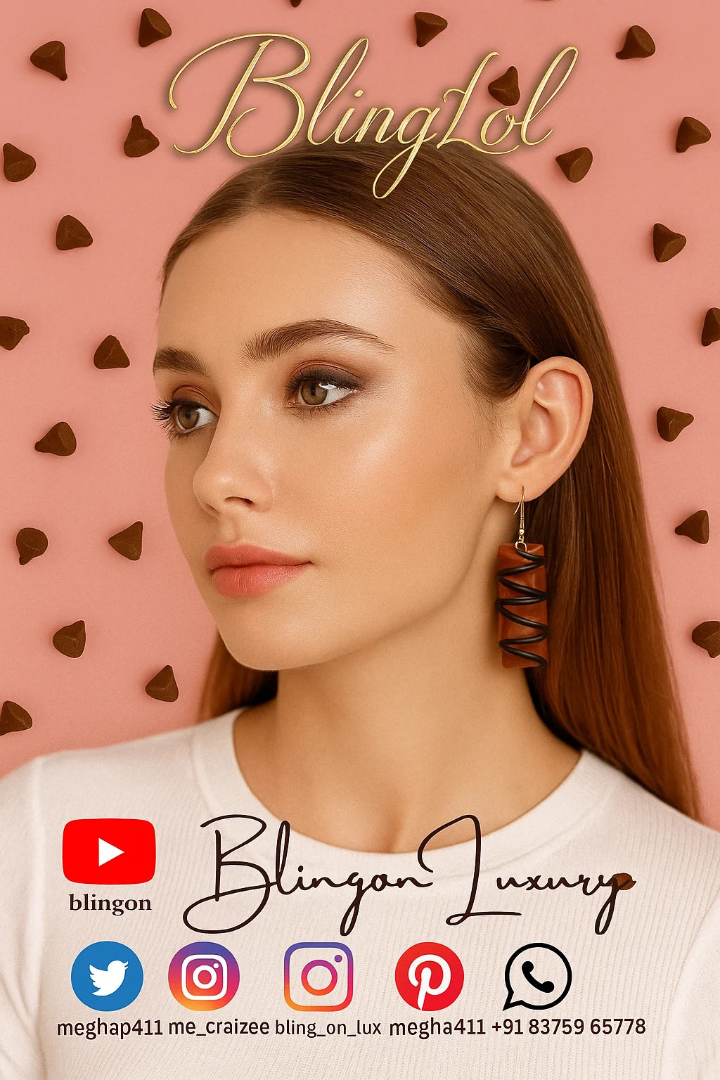 Bling On® Chocolate Bar Earrings – India’s No.1 Handmade Polymer Clay ...