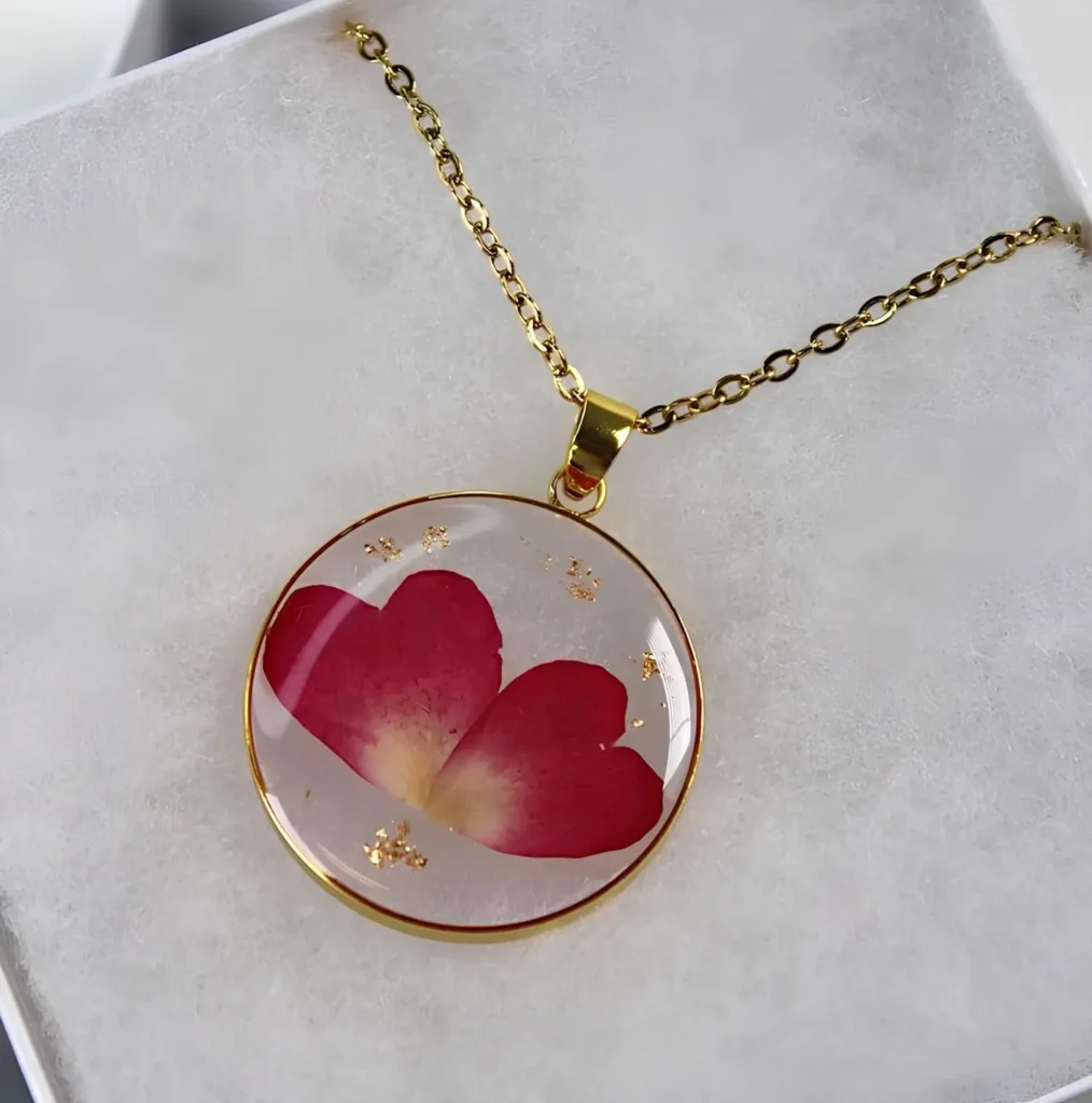 Bling On® Real Orchid & Red Rose Resin Pendant – Nature’s Elegance ...
