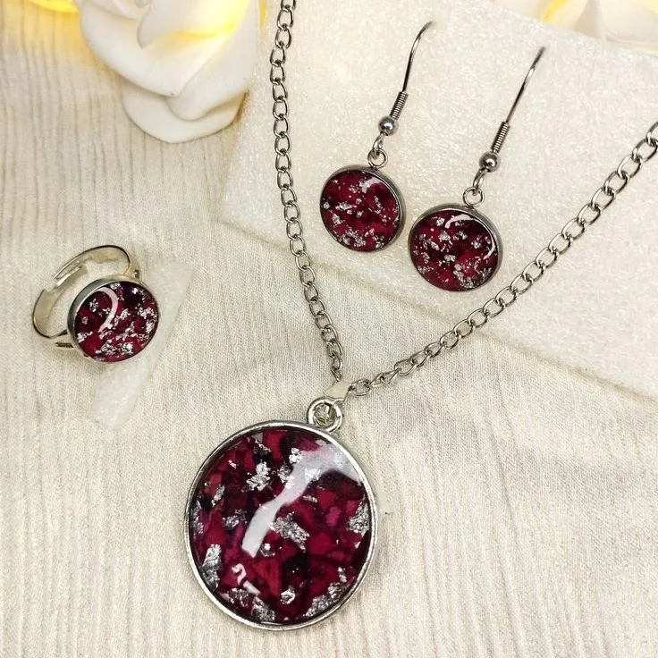 Bling On® Real Rose Resin Jewelry Set – India No.1 Handmade Jewellery ...
