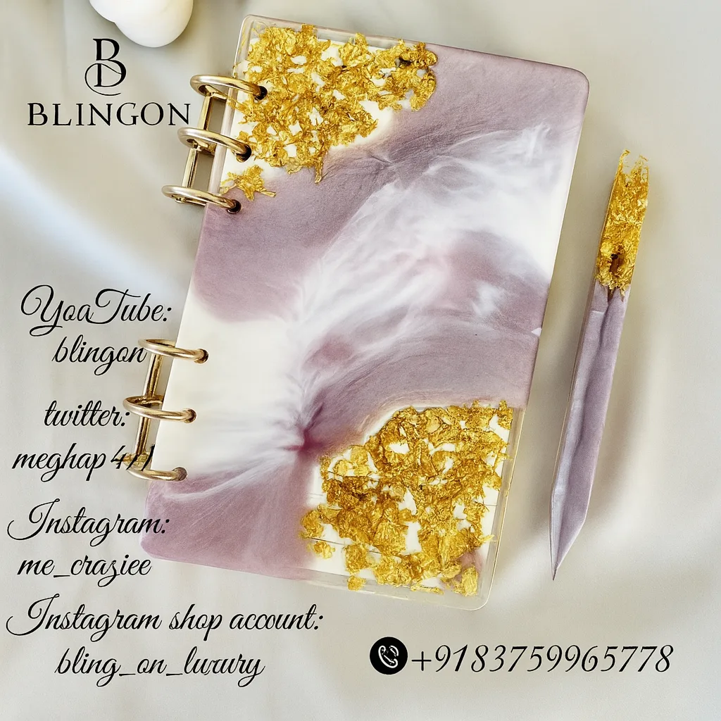 Resin Book + Resin Bookmark + Resin Pen Gift Set – Bling On® Luxury ...