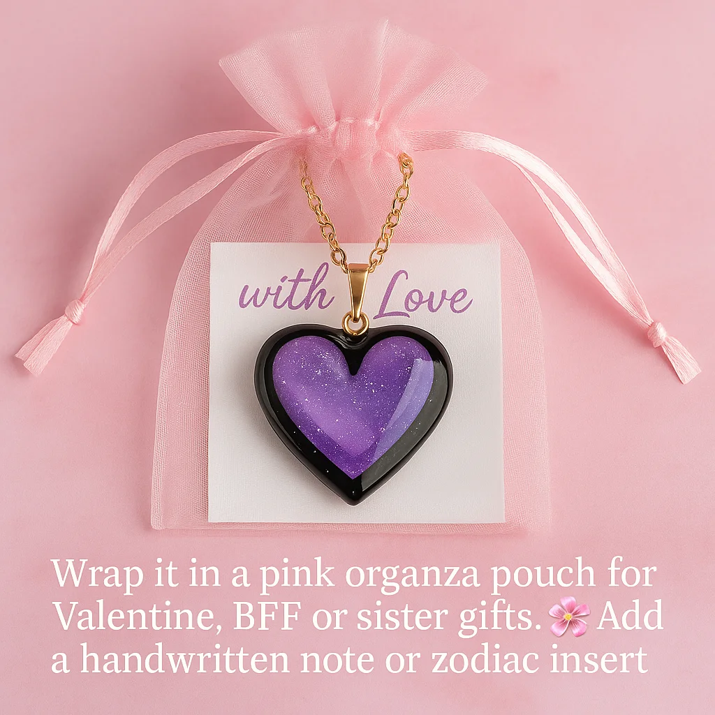 Resin Purple Heart Amulet Necklace – For Dreamers, Lovers & Free ...
