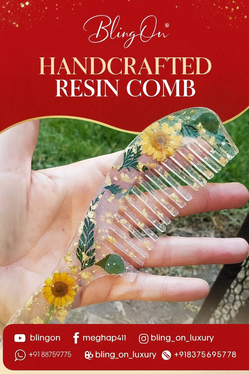 Custom Resin Designer Combs – Wedding | Valentine | Luxury Gift Edition ...