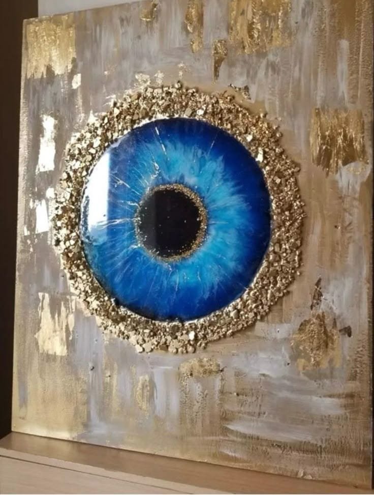 🌟 Handmade Luxury Resin “Blue Eye Aura” Wall Art • Bling On-