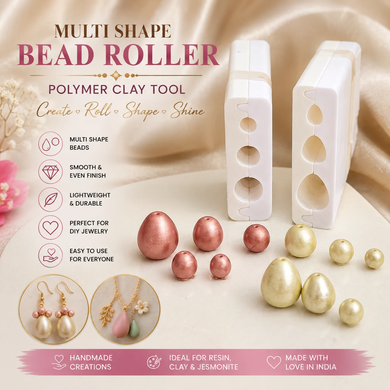 Multi Shape Bead Roller Polymer Clay Tool – Handmade Jewelry Making ...